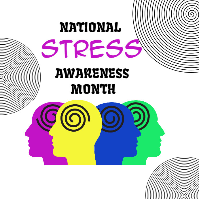 White Modern & Minimal Stress Awareness Instagram Post Template ...