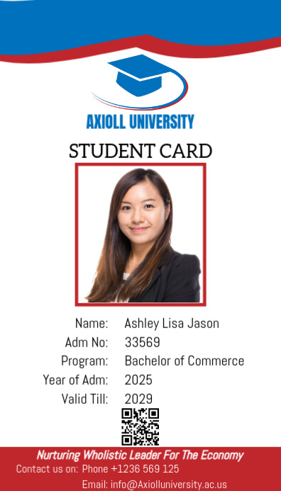 White Modern & Minimal Student Card Template Business Card | PosterMyWall