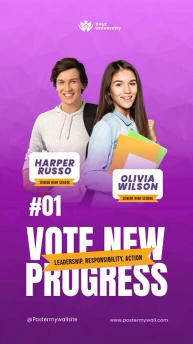 White Modern & Minimal Student Council Election Reel Instagram Template ...