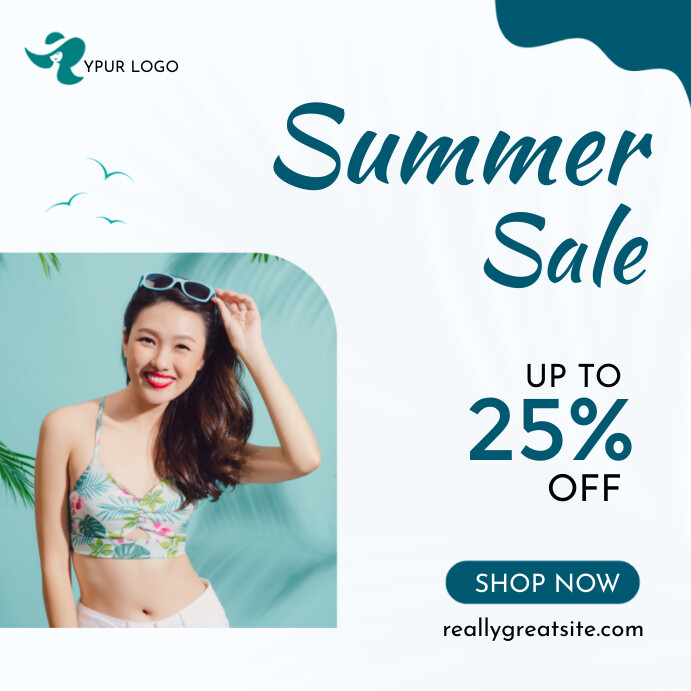 White Modern & Minimal Summer Sale Instagram Template | PosterMyWall