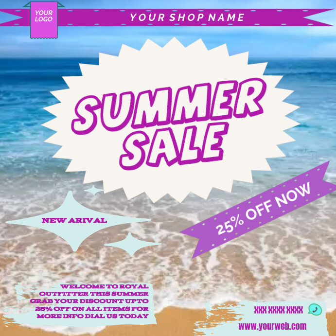 Copy of White Modern & Minimal Summer Sale Pos Instag | PosterMyWall