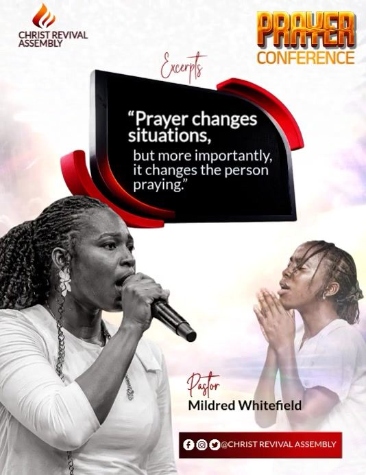 Plantilla de White Modern & Minimal Sunday Prayer Service Highlights ...