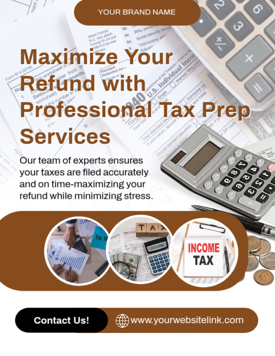 Copy of White Modern & Minimal Tax Refund Prep Services Flyer (us ...