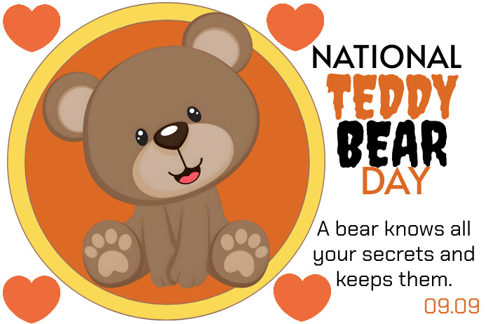 Copy of White Modern & Minimal Teddy Bear Day Poster | PosterMyWall