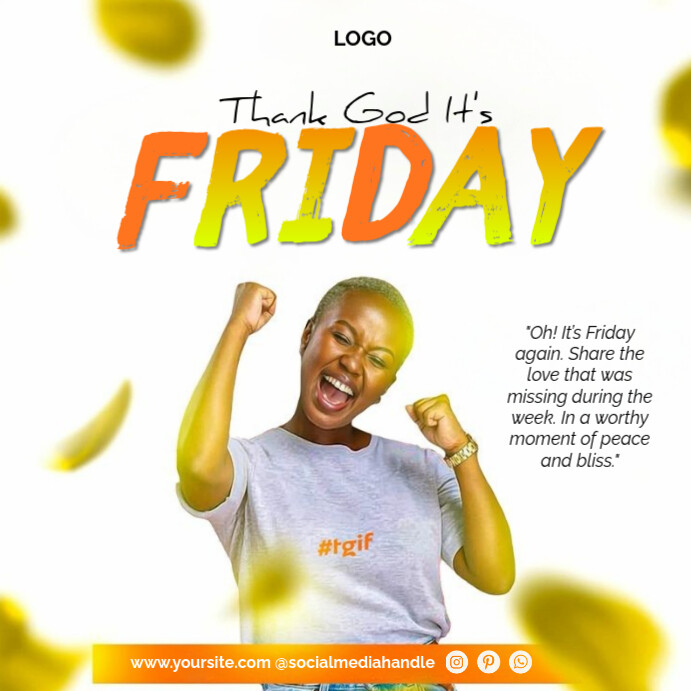 Copy of White Modern & Minimal Tgif ad Instagram Post | PosterMyWall