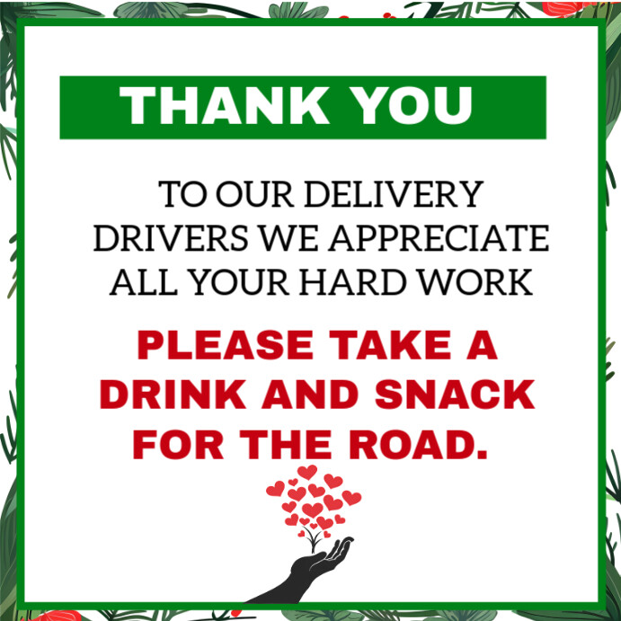 White Modern & Minimal Thank You Card For Delivery Driver Instagram ...