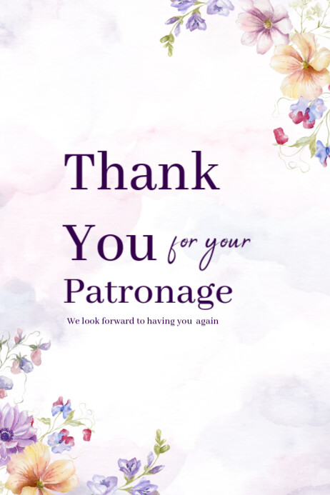 White Modern & Minimal Thank You For Your Patronage Poster Template ...