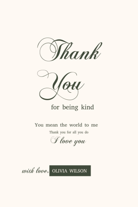 Copy of White Modern & Minimal Thank You Note Poster | PosterMyWall
