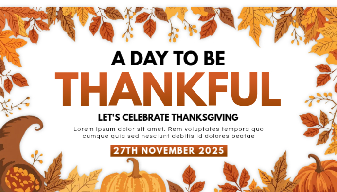 White Modern & Minimal Thanksgiving Celebration Blog Header Template ...