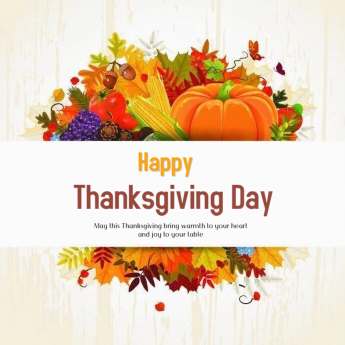 White Modern & Minimal Thanksgiving Day Logo Template | PosterMyWall