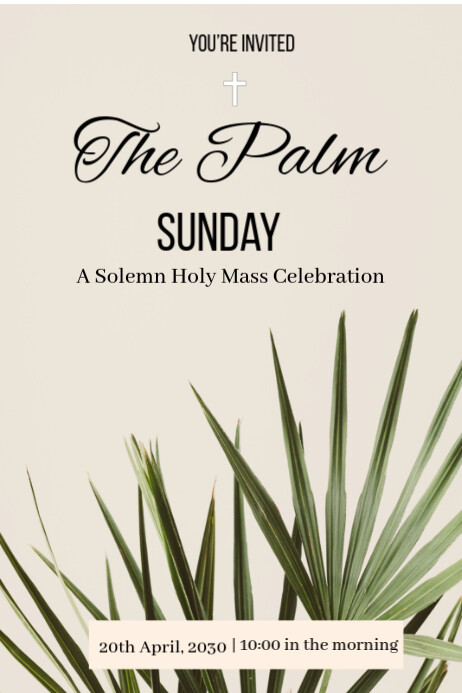 Copy of White Modern & Minimal The Palm Sunday Poster | PosterMyWall