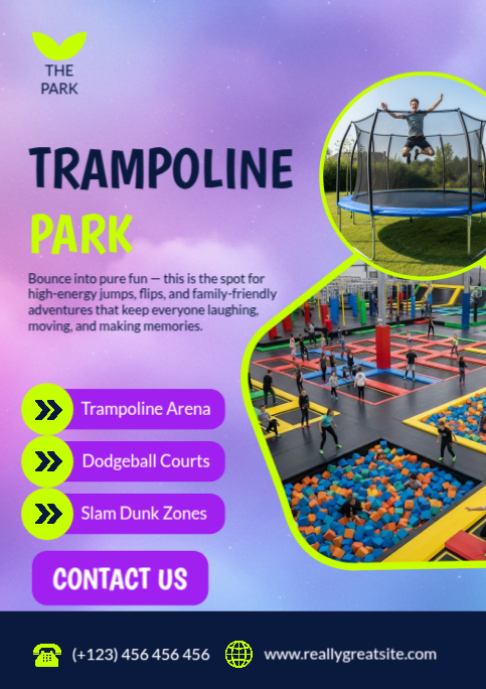 Plantilla de White Modern & Minimal Trampoline Park A2 | PosterMyWall