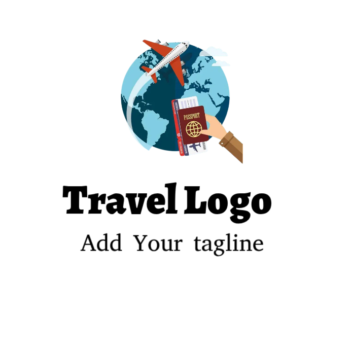 White Travel Logo Logos Template | PosterMyWall