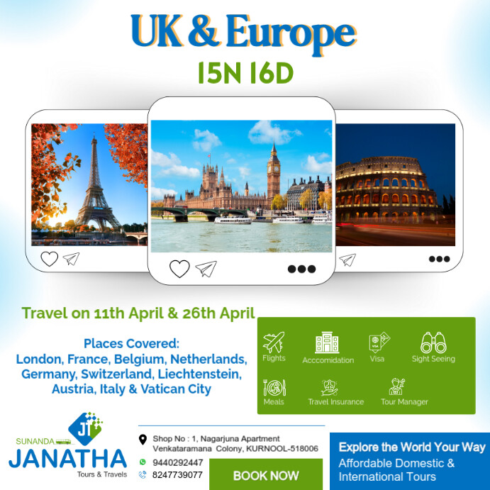 Copy of White Modern & Minimal Uk & Europe Travel Instagram Post ...