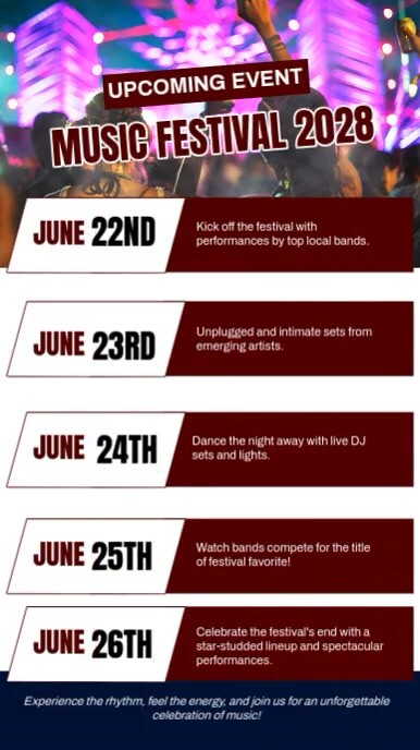 White Modern & Minimal Upcoming Events Music Festival Instagram Story ...