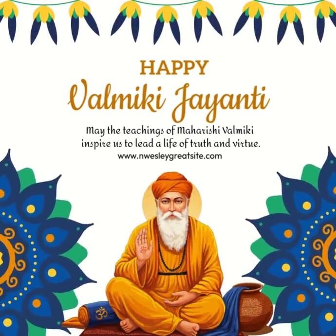 White Modern & Minimal Valmiki Jayanti Square (1:1) Template | PosterMyWall