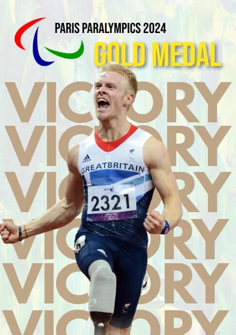 White Modern & Minimal Victory Athlete Poster Template | PosterMyWall