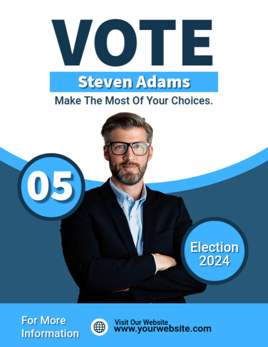 White Modern & Minimal Vote Flyer (us Letter) Template | PosterMyWall