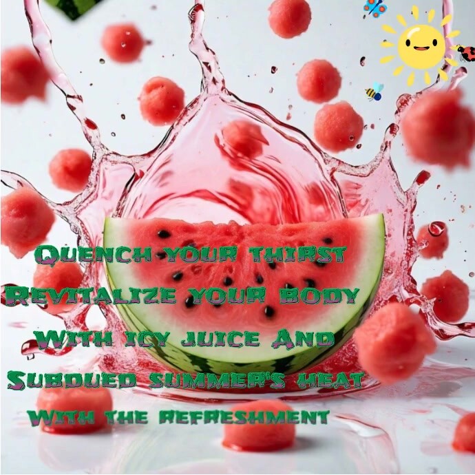 White Modern & Minimal Watermelon Fruit Inst Template | PosterMyWall