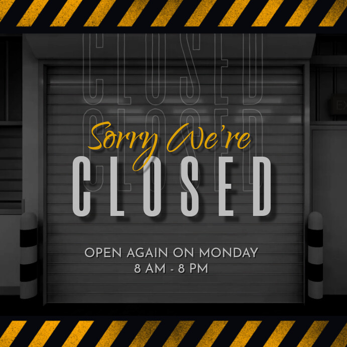 White Modern & Minimal We Are Closed Instagr Template | PosterMyWall