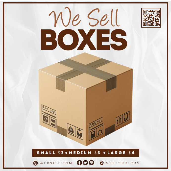 Copy of White Modern & Minimal We Sell Boxes Instagra | PosterMyWall