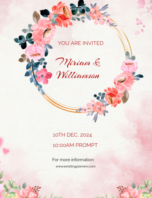 White Modern & Minimal Wedding Invitation Cards Flyer (us Letter ...
