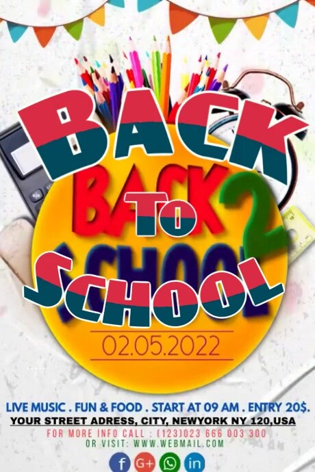 White Modern & Minimal Welcome Back To School Poster Template ...