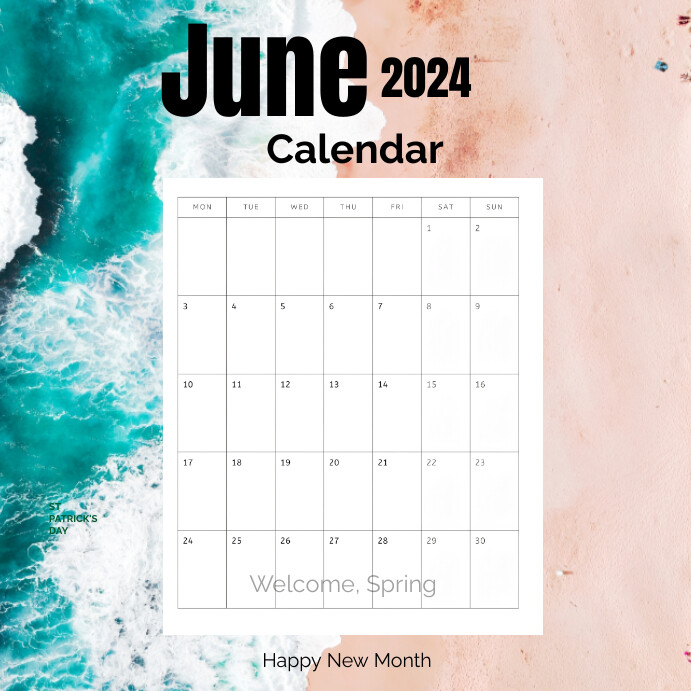 White Modern & Minimal Welcome June Instagram Template | PosterMyWall