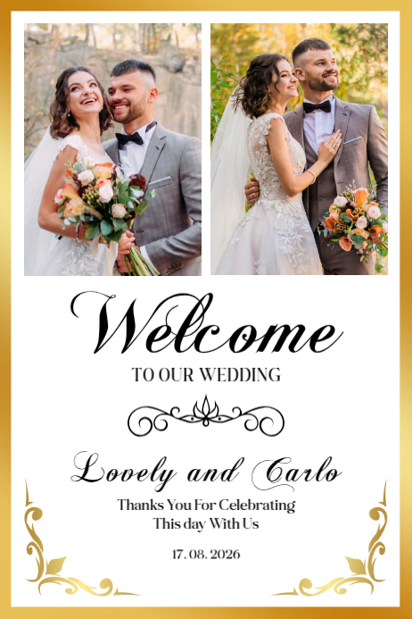 White Modern & Minimal Welcome Sign Poster Template | PosterMyWall