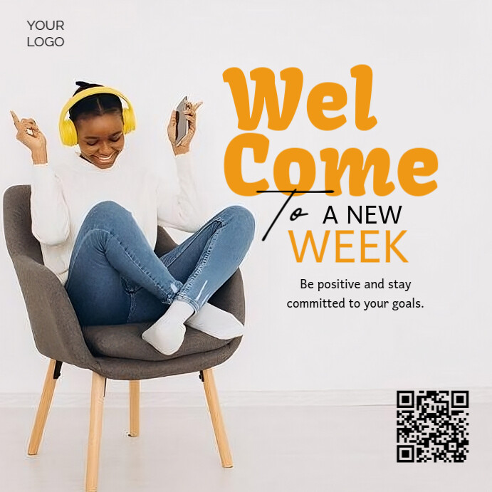 White Modern & Minimal Welcome To A New Week Instagram Post Template ...