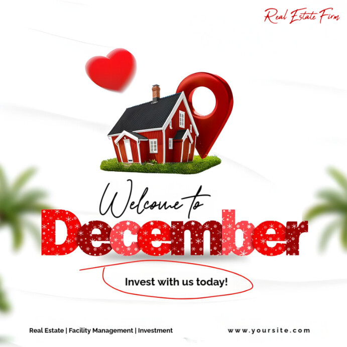 White Modern & Minimal Welcome To December Business Greeting Card ...