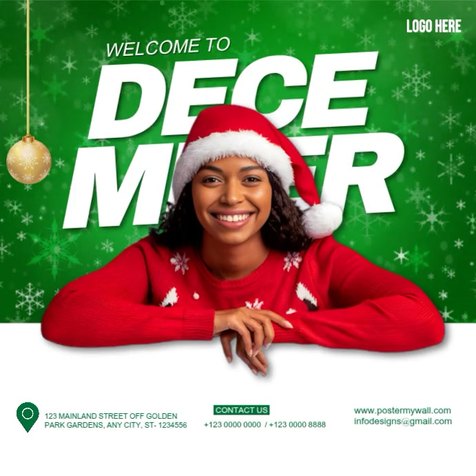 White Modern & Minimal Welcome To December Postter Instagram Post ...