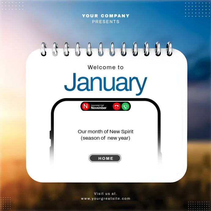 White Modern & Minimal Welcome To January Instagram Post Template ...