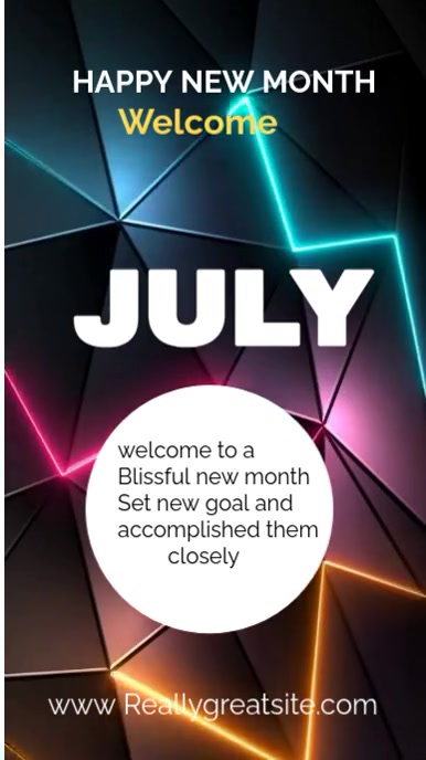White Modern & Minimal Welcome To The Month Of July Digital Display (9: ...