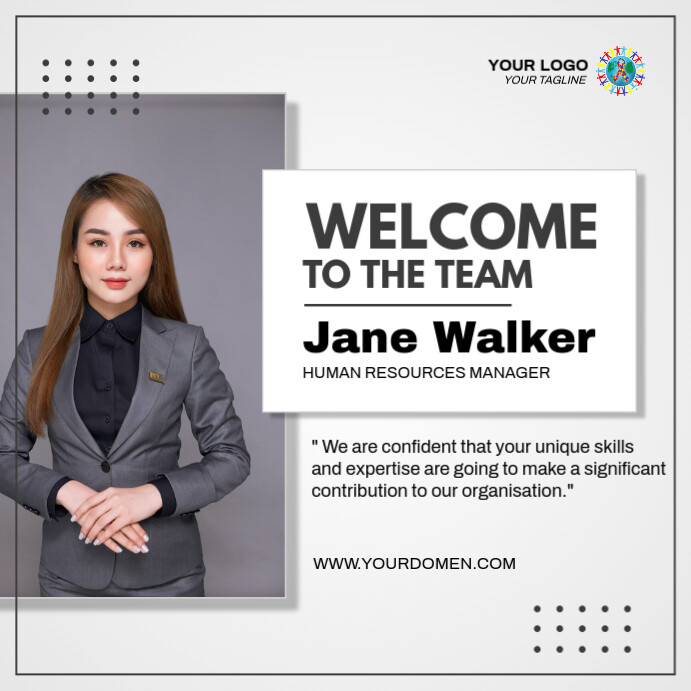 Copy of White Modern & Minimal Welcome To The Team Instagram Post | PosterMyWall