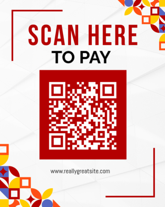 Plantilla de White Modern & Minimal White And Red Modern Qr Code ...