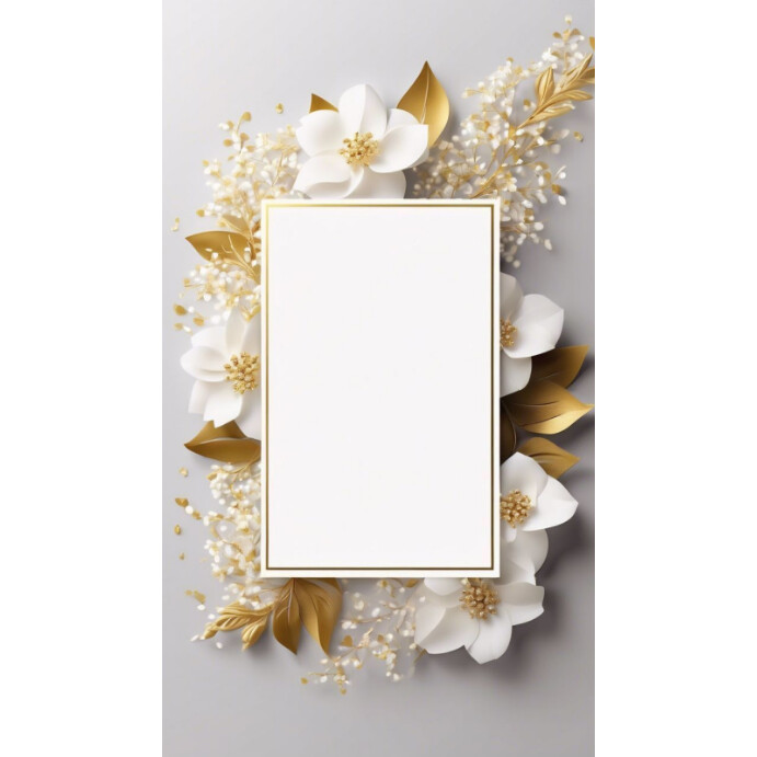 White Modern & Minimal White Floral Frame Instagram Post Template ...
