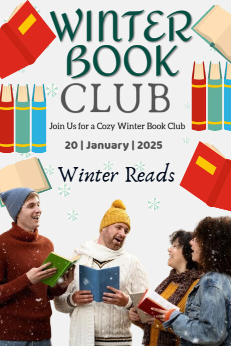 Copy of White Modern & Minimal Winter Book Club Poster | PosterMyWall