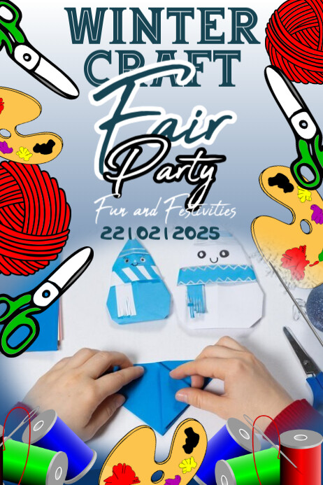 White Modern & Minimal Winter Craft Fair Poster Template | PosterMyWall