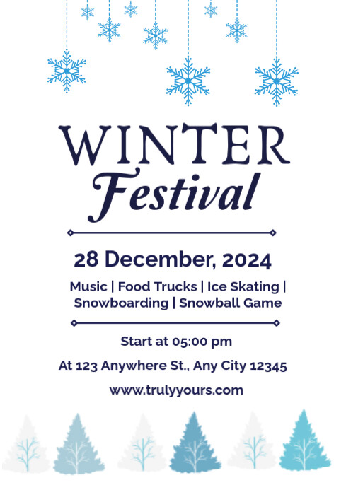 White Modern & Minimal Winter Festival A4 Template | PosterMyWall