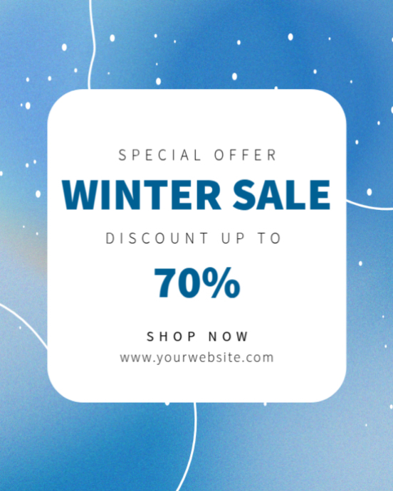 White Modern & Minimal Winter Sale Offer Advertising Flyer Instagram ...