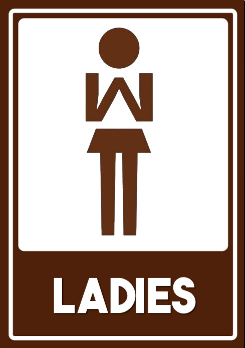 White Modern & Minimal Women's Bathroom Sign A4 Template | PosterMyWall