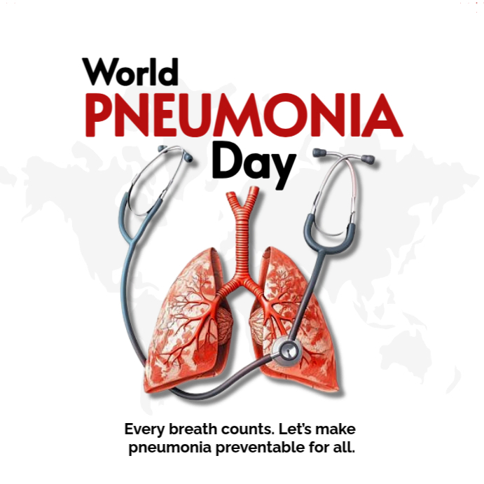 White Modern & Minimal Word Pneumonia Day Instagram Post Template ...