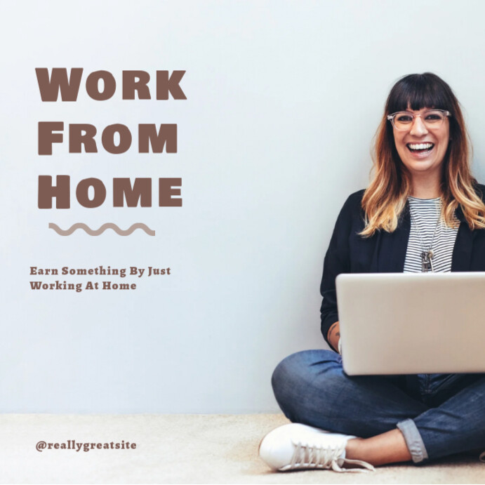 White Modern & Minimal Work From Home Instagram Post Template ...