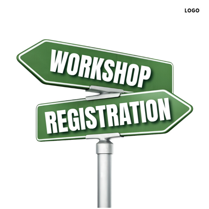 White Modern & Minimal Workshop Registration Road Sign Design Instagram ...