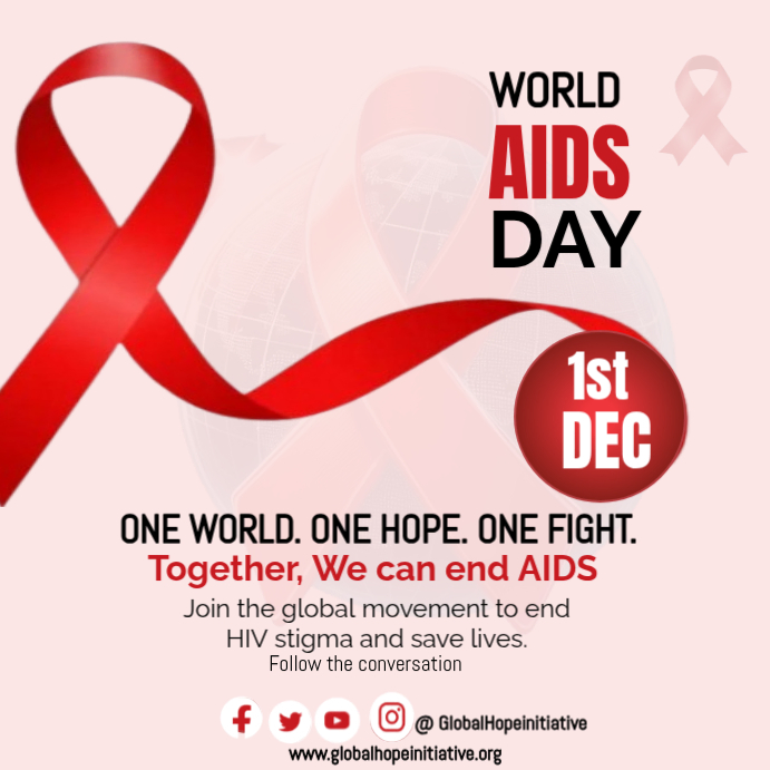 White Modern & Minimal World Aids Day Flyers Square (1:1) Template ...