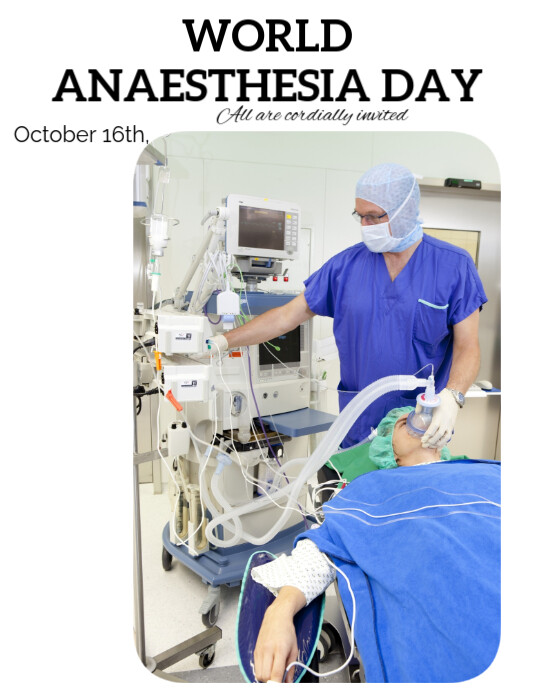White Modern & Minimal World Anaesthesia Day Celebration Flyer (us ...