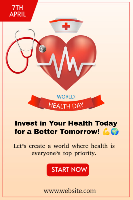 Copy of White Modern & Minimal World Health Day Poster | PosterMyWall