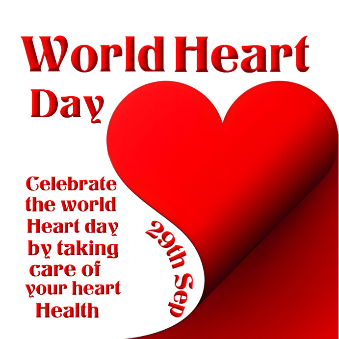 White Modern & Minimal World Heart Day Instag Template | PosterMyWall