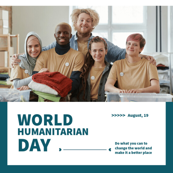 White Modern & Minimal World Humanitarian Day Pos Instagram Template ...